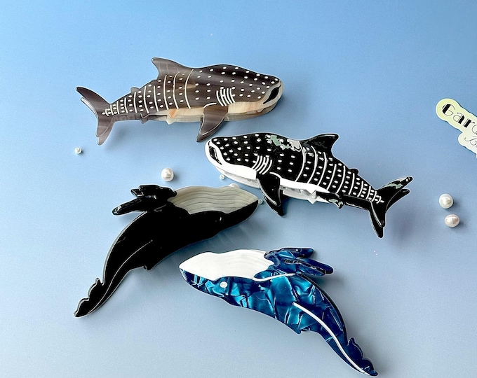 Whale & Whale Shark Hair Claw Clips| Cute Sharks Animal Clips Hair ...