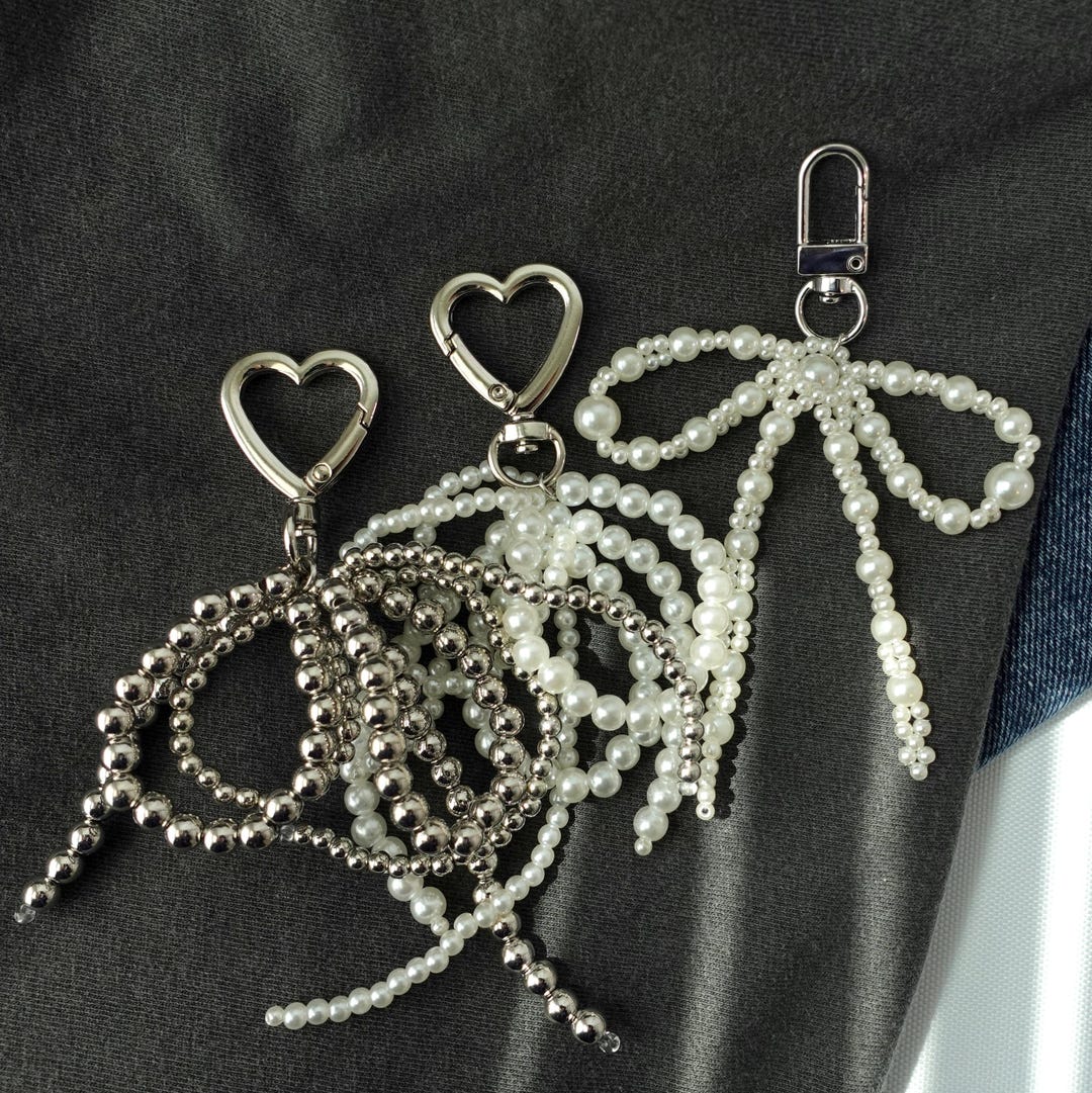 Pearl Tassel Bag Charm Keychain| Unique Accessory for Purses and Keys ...