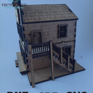 Wild West Funeral Home SVG / DXF / CDR / Scaled for 28mm to 34mm ...