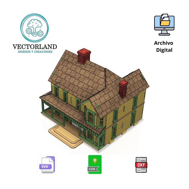 Ranch House, Wild West SVG / DXF / CDR / Scaled for 28mm to 34mm ...