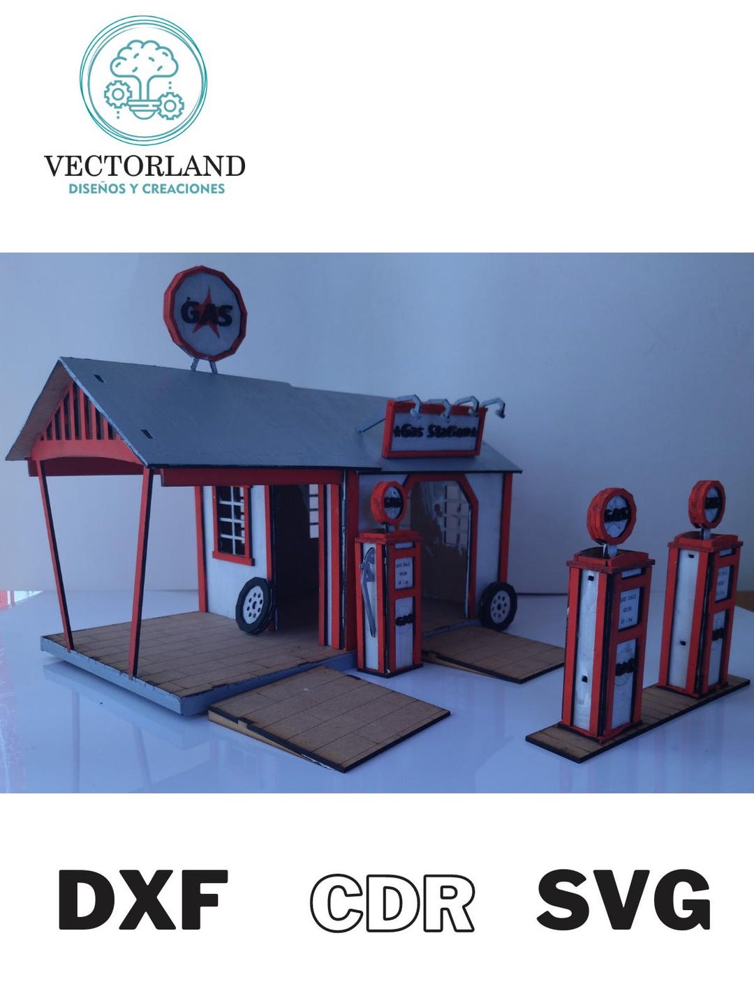 Laser Cut File Gas Station, Dxf, Svg, and Cdr, Magical World / Tiny ...