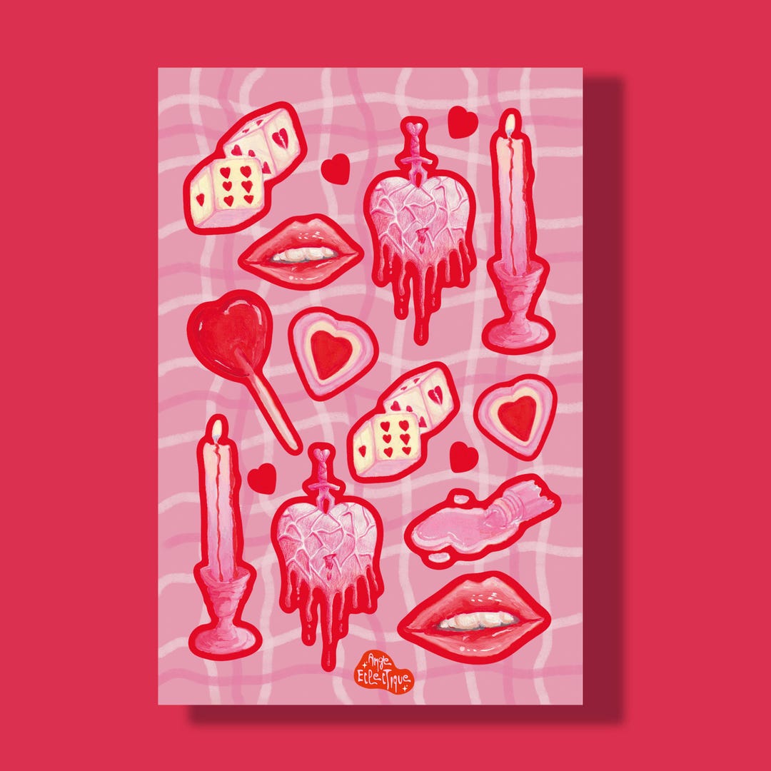 Holographic Sticker Sheet - "broken Heart" - Scrapbooking - Journaling ...