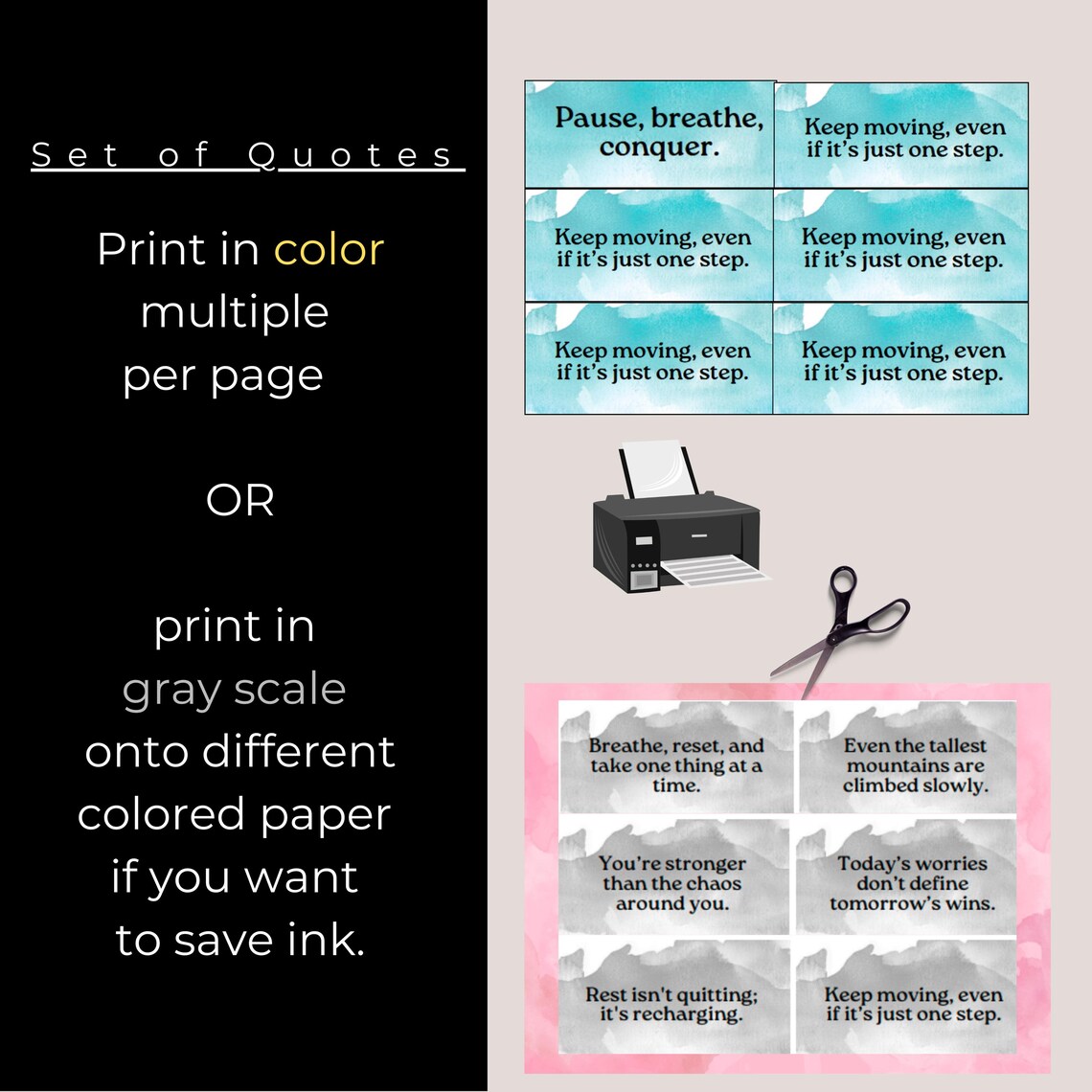 Inspirational Set of Quotes for a Jar / Color-coded Quotes by Emotion ...