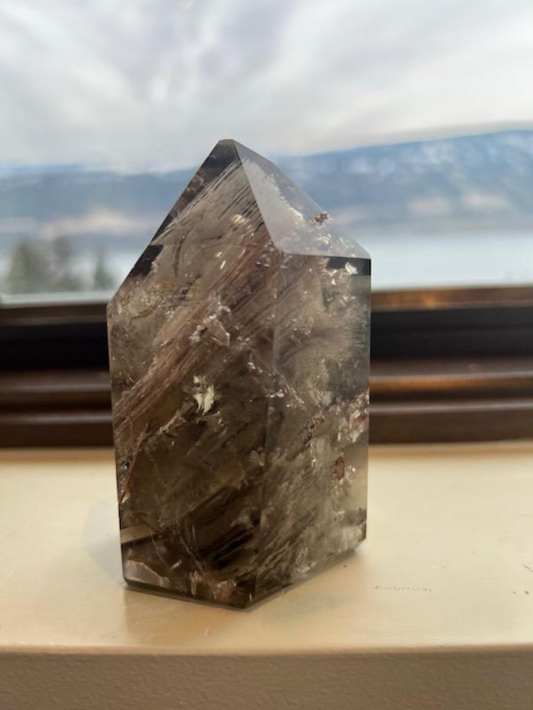 Chlorite Polished Quartz Point - 430 G, Inclusion Quartz, Mineral ...