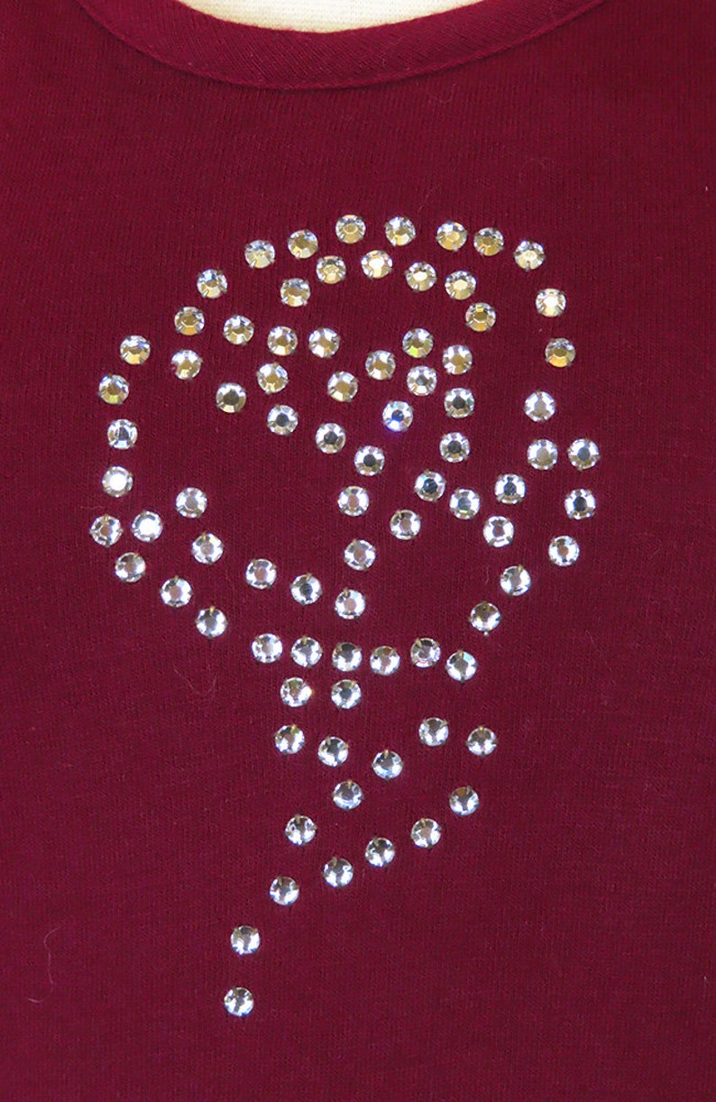 Vintage 70s Dress Rhinestone Rose Maroon Burgundy Wine Halter - Etsy