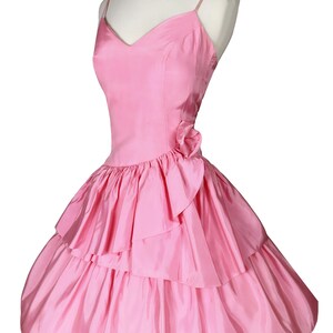 Vintage 80s Light Pink Spaghetti Strap Full Skirt Prom Party Dress XS ...