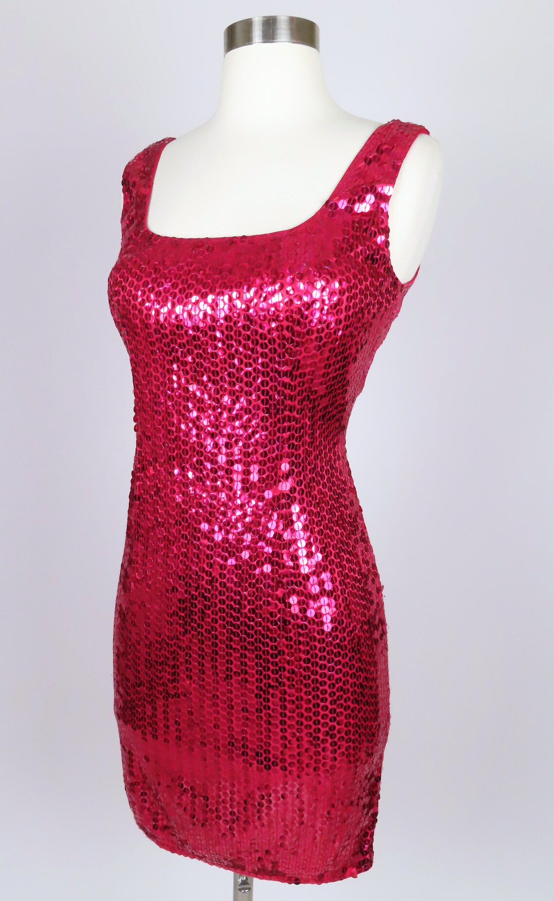 Vintage 80s 90s Red Sequin Prom Cocktail Party Dress XS S - Etsy