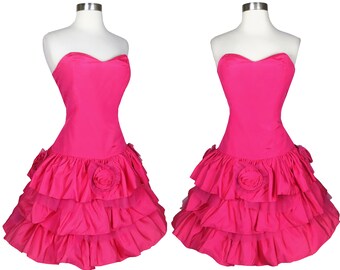Hot Pink 80s Dress - Etsy