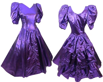 80s Purple Dress | Etsy
