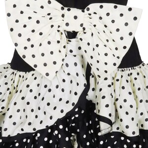 Vintage 80s Black White Strapless Polka Dot Tiered Full Skirt Prom ...