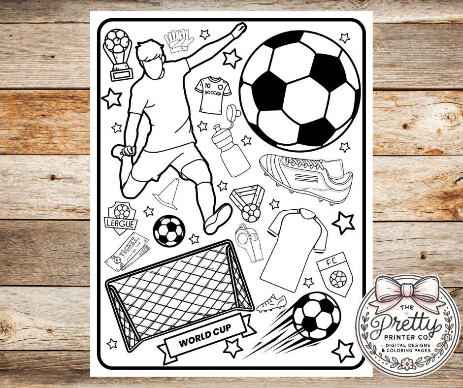 Instant Download, Sports Coloring Pages, Kid's Coloring, Sports Theme ...