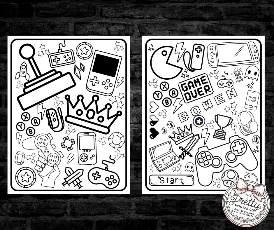 Gamer Personalized Coloring Sheets, Coloring Pages, Kid's Coloring ...