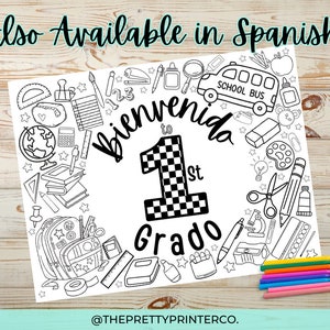 Back to School Coloring Page, Customized With Any Grade, Back to School ...