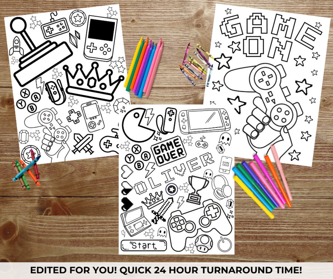 Gamer Personalized Coloring Sheets, Coloring Pages, Kid's Coloring ...