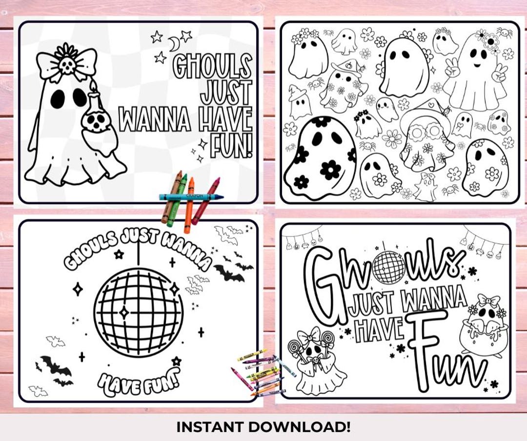 Ghouls Just Wanna Have Fun Coloring Sheets, Halloween Coloring Pages ...