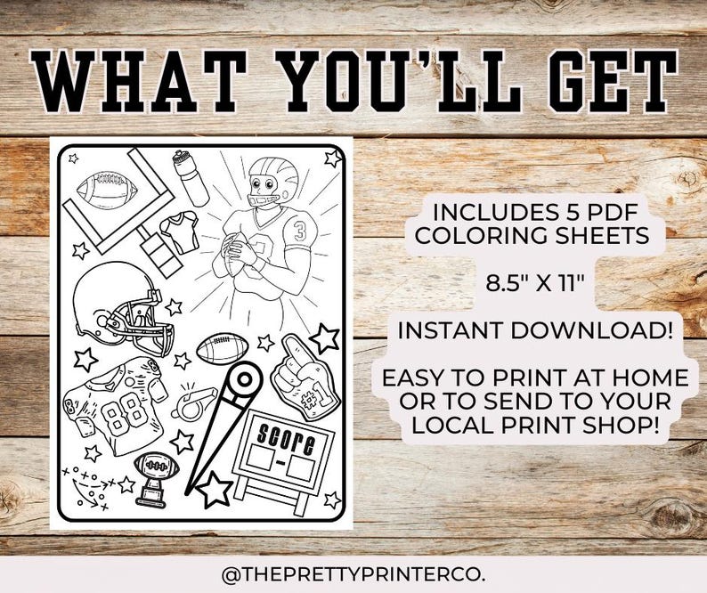 Instant Download, Sports Coloring Pages, Kid's Coloring, Sports Theme ...