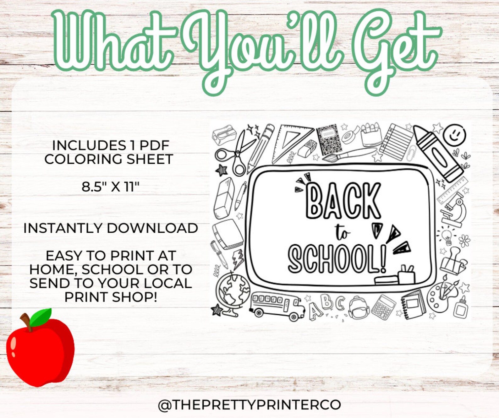 Back to School Coloring Page, Student Activity Page, First Day of ...
