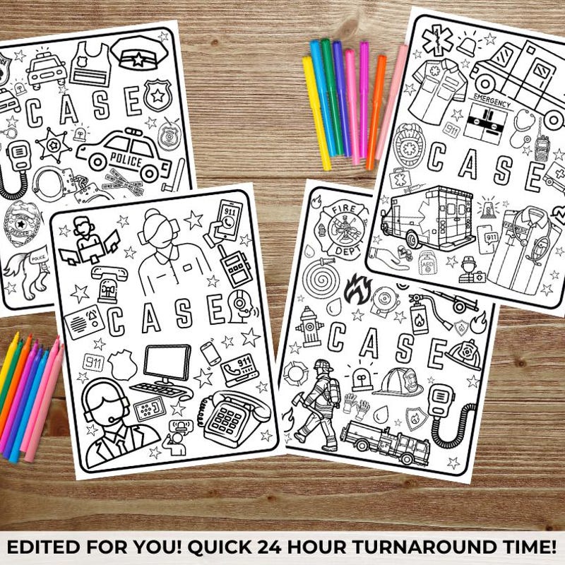Firefighter Coloring Book - Etsy