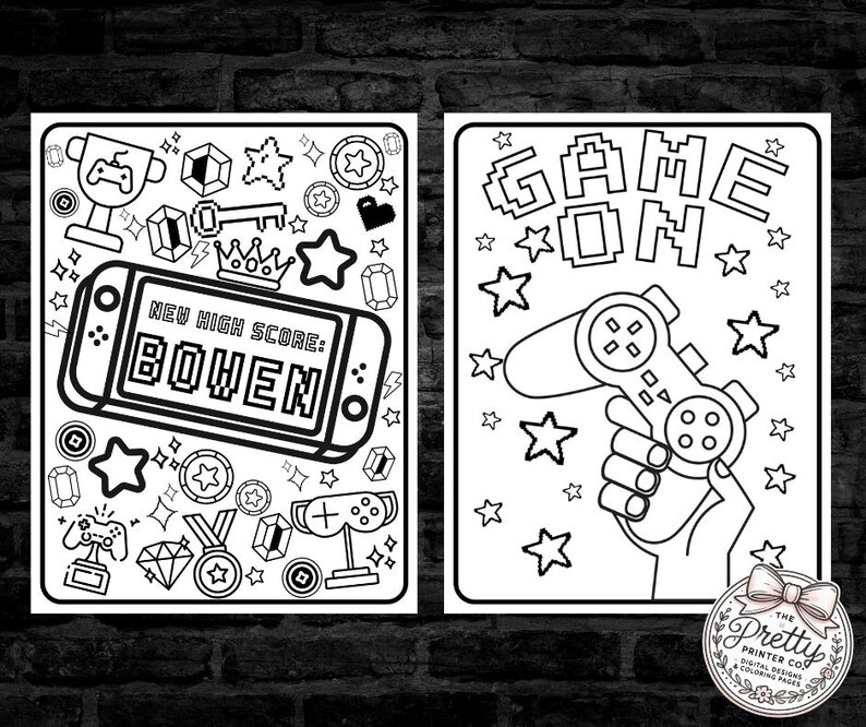 Gamer Personalized Coloring Sheets, Coloring Pages, Kid's Coloring ...