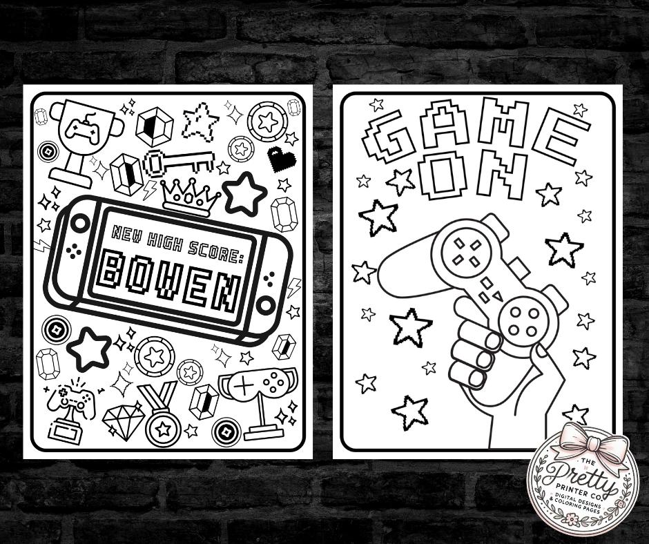Gamer Personalized Coloring Sheets, Coloring Pages, Kid's Coloring ...