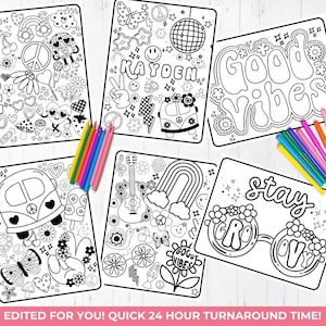 Groovy Vibes Coloring Pages, Personalized Coloring Pages, Groovy, Retro ...