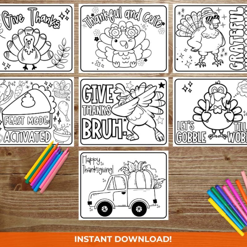 Thanksgiving Color Pages for Teens - Etsy