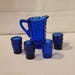 Fenton Blue Opalescent Glass Hobnail Pitcher With 6 Glasses - Etsy