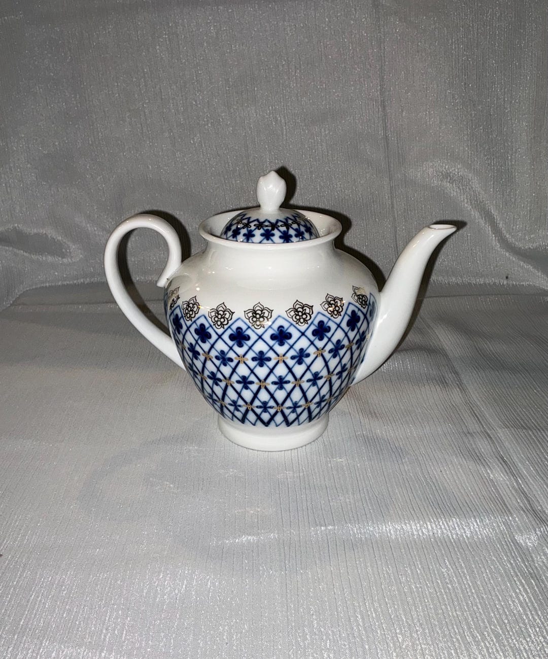 Vintage Imperial Lomonosov Porcelain Cobalt and Gold Teapot St ...