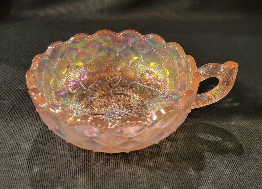 Vintage Imperial Glass Iridescent Pink Nappy Dish - Etsy