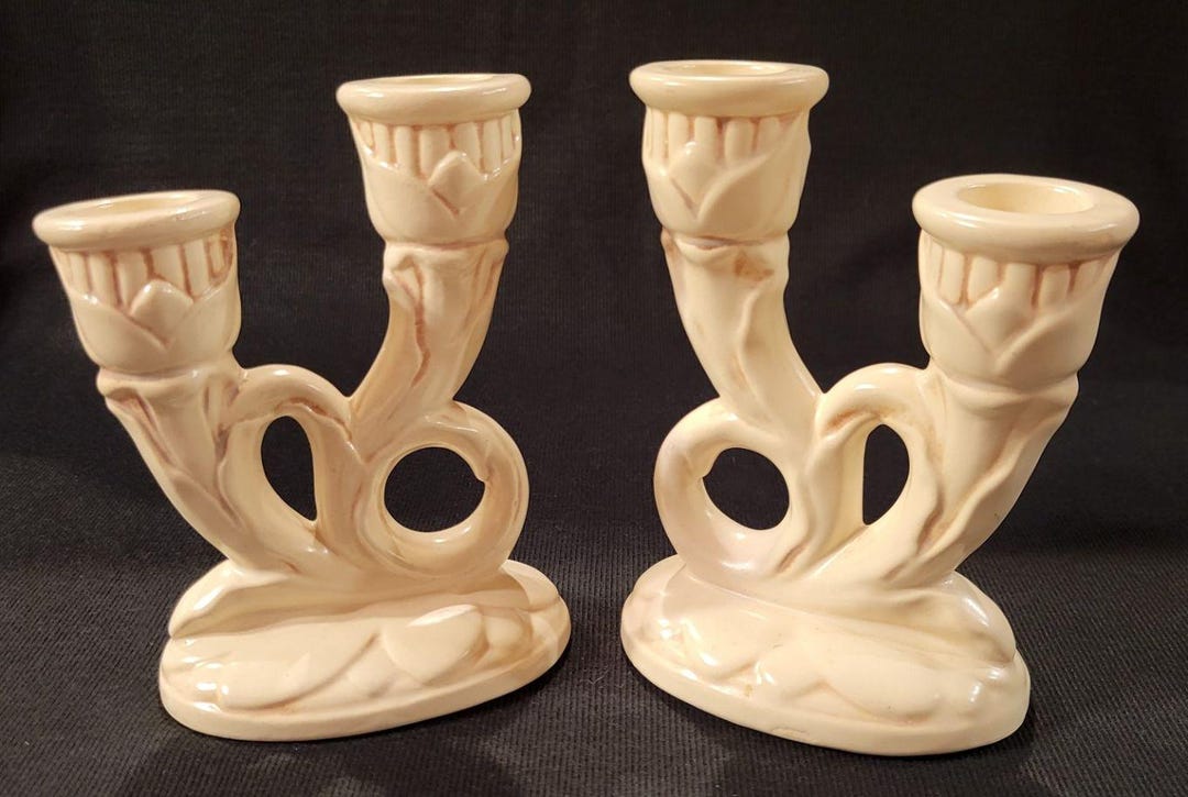 Pair of Vintage Mid Century Red Wing Pottery Magnolia Pattern ...