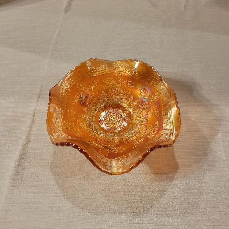 Carnival Glass Two Flowers - Etsy