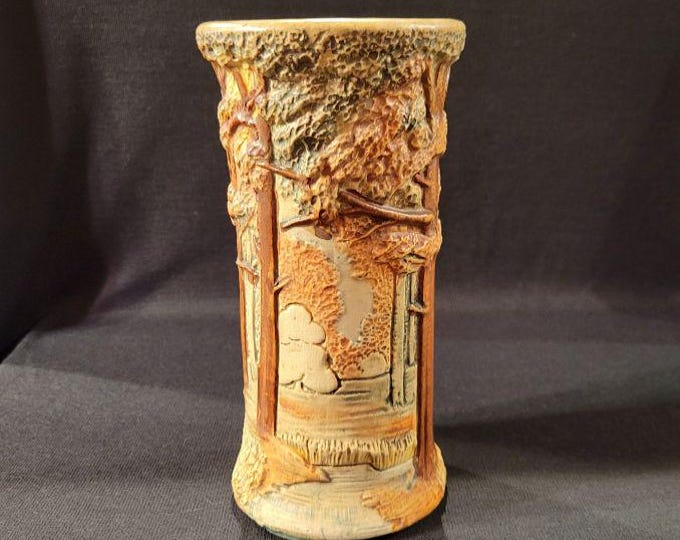 Antique Weller Pottery Forest Pattern Cylinder Vase 8" - Etsy