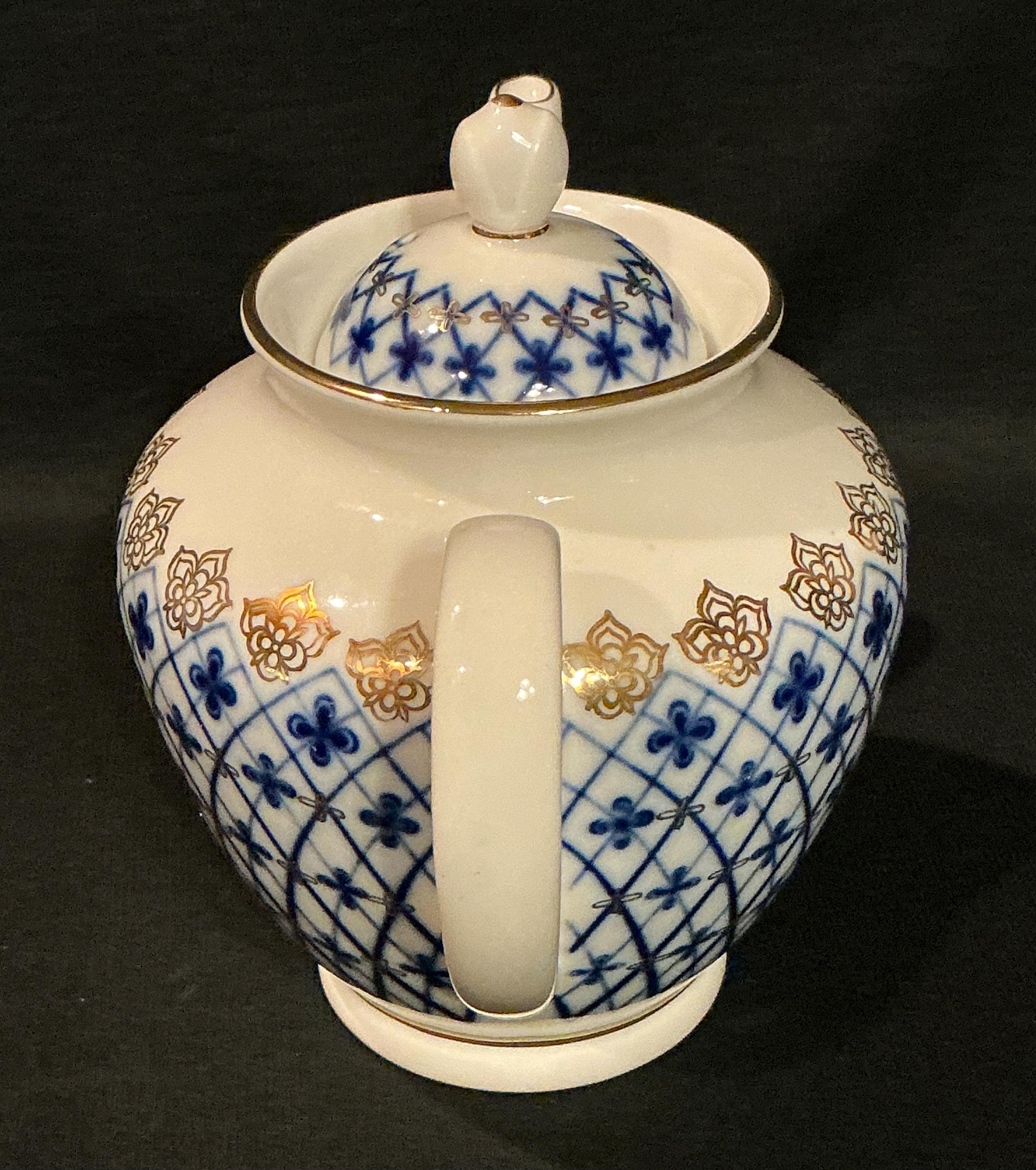 Vintage Imperial Lomonosov Porcelain Cobalt and Gold Teapot St ...