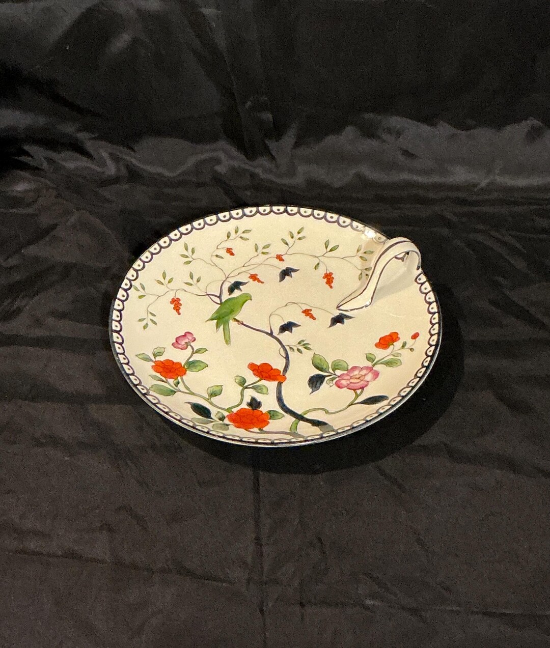 Antique Nippon Porcelain Nappy Dish, Hand Painted Bird & Vines, 7.5" - Etsy