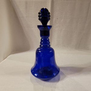 Vintage Cobalt Blue Glass Bell Shaped Perfume Bottle With Stopper - Etsy