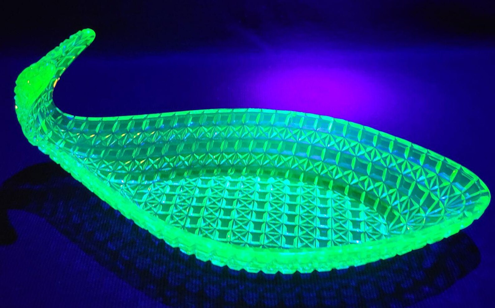 Antique Early 1900's Vaseline Uranium Glass Fish / Whale Tail Dish - Etsy