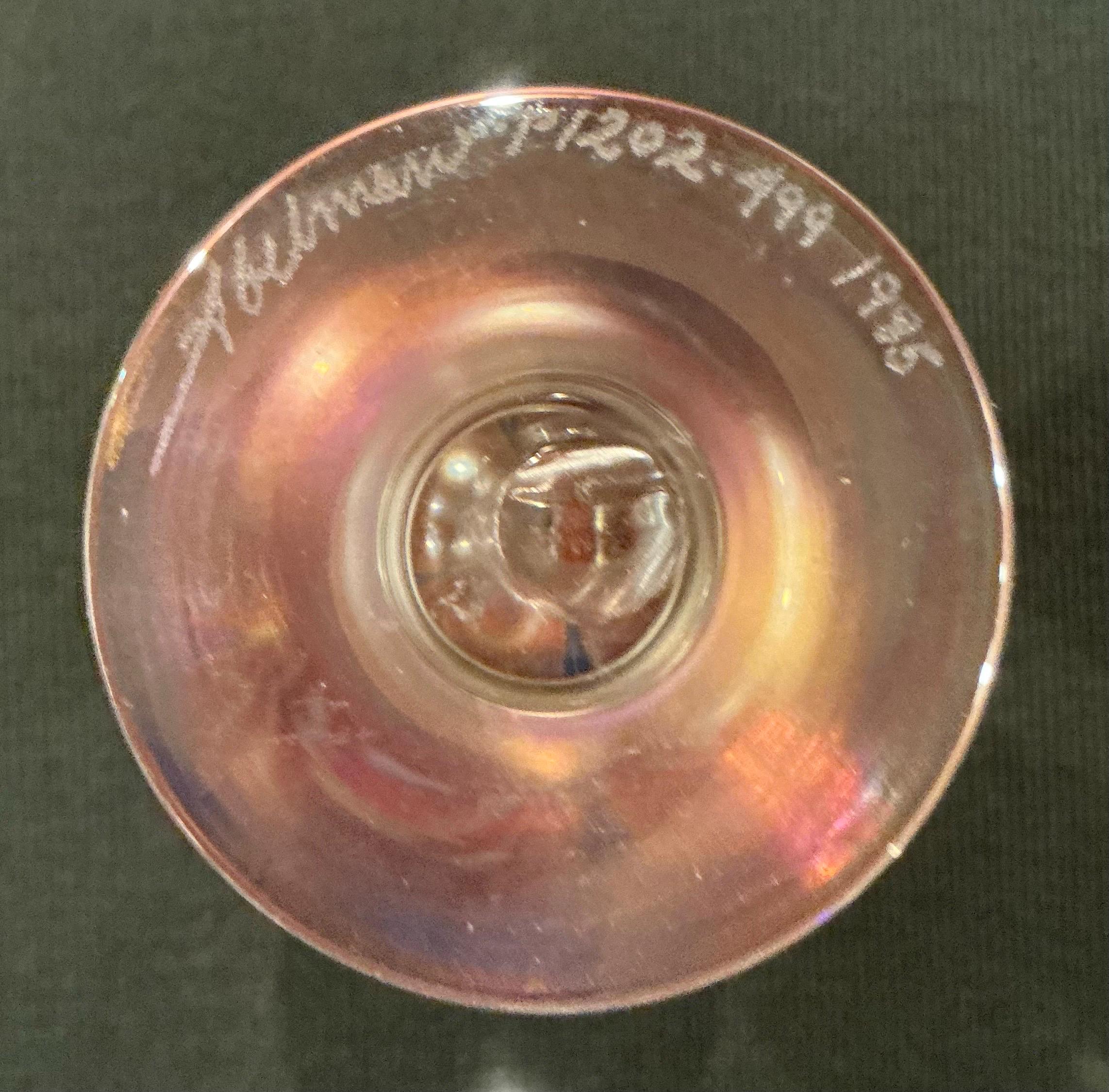 Vintage Stuart Abelman Art Glass California Hand Blown Pink Pulled ...