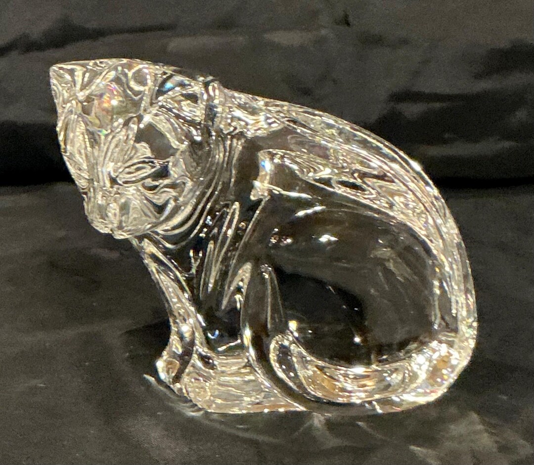 Vintage Waterford Crystal Ireland Cat Looking Down Figurine - Etsy