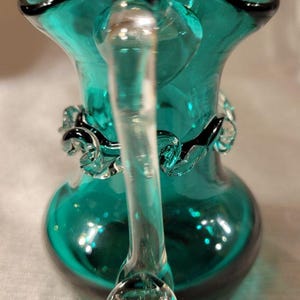 Vintage Green Hand Blown Pilgrim Glass Pitcher - Etsy