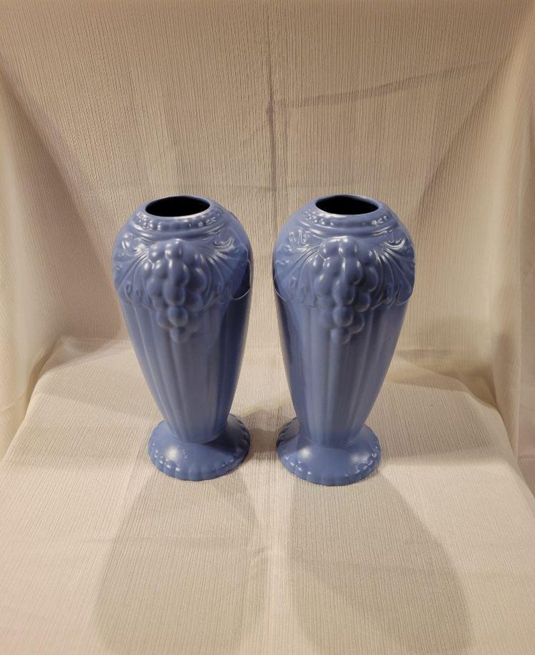 Pair of Vintage Periwinkle Blue Erphila Czechoslovakia Art Pottery ...
