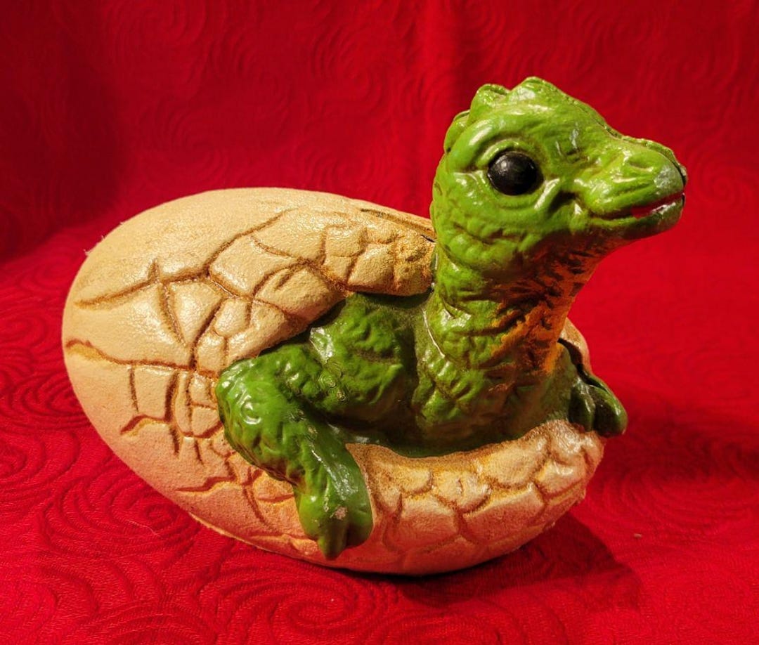 Vintage Cast Iron Hatching Lizard or Dinosaur Egg Still Coin Bank - Etsy