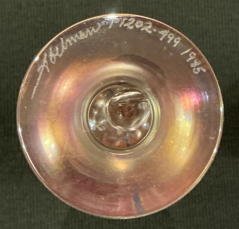 Vintage Stuart Abelman Art Glass California Hand Blown Pink Pulled ...
