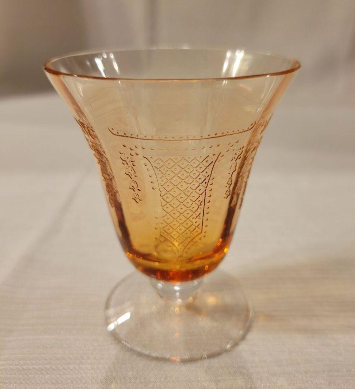Rare Set of 5 Vintage Fostoria Glass Beverly Pattern Oyster Cocktail ...