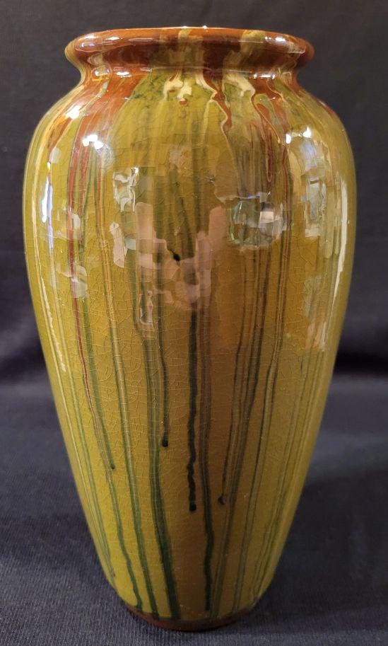 Antique Circa 1920's Peters and Reed Pottery Shadow Ware Vase Olive ...
