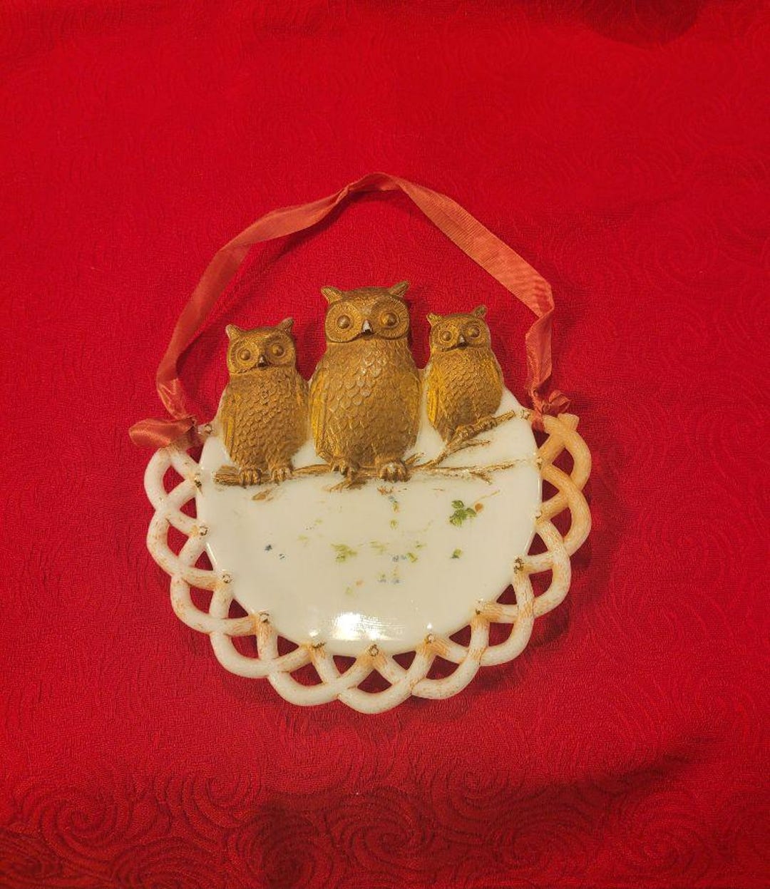 Antique Westmoreland Milk Glass Owl Hanging Plate Pat'd July 2, 1901 - Etsy