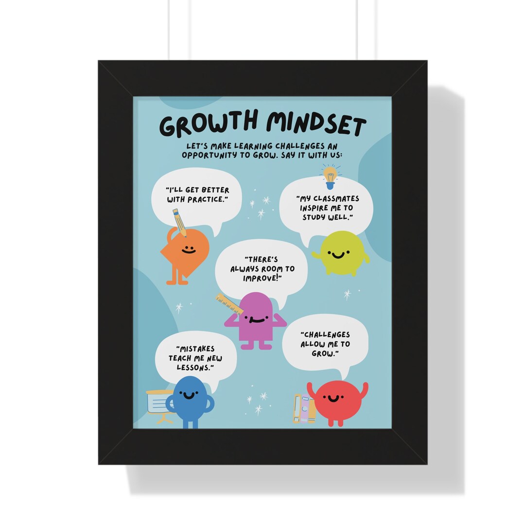 Growth Mindset-framed Vertical Poster - Etsy