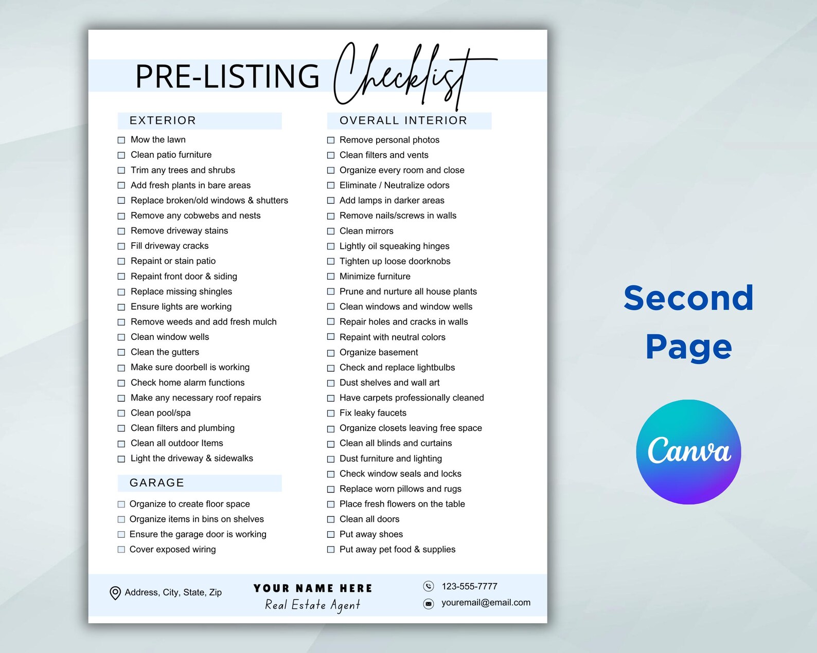 Real Estate Pre-listing Checklist. Realtor Marketing. Home Selling ...