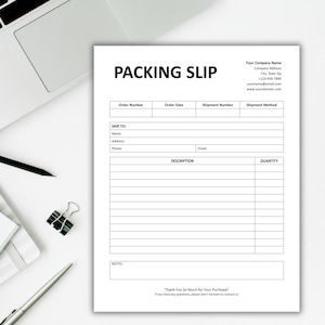 Editable Packing Slip Template. Customer Packing Slip. Printable ...