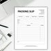Editable Packing Slip Template. Customer Packing Slip. Printable ...