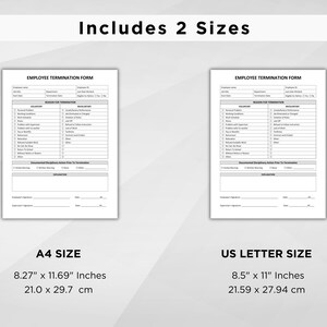 Employee Termination Form Editable | Printable HR Template | Printable ...